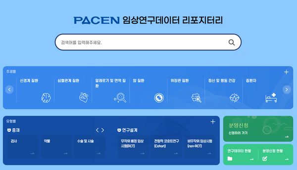 환자 1135명 5년간 전향적 임상연구데이터 'PACEN 리포지터리'로 공개